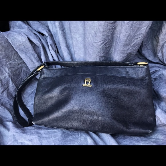 Etienne Aigner | Bags | Blue Etienne Aigner Leather Handbag | Poshmark